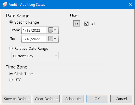 Audit - Audit Log Status Report